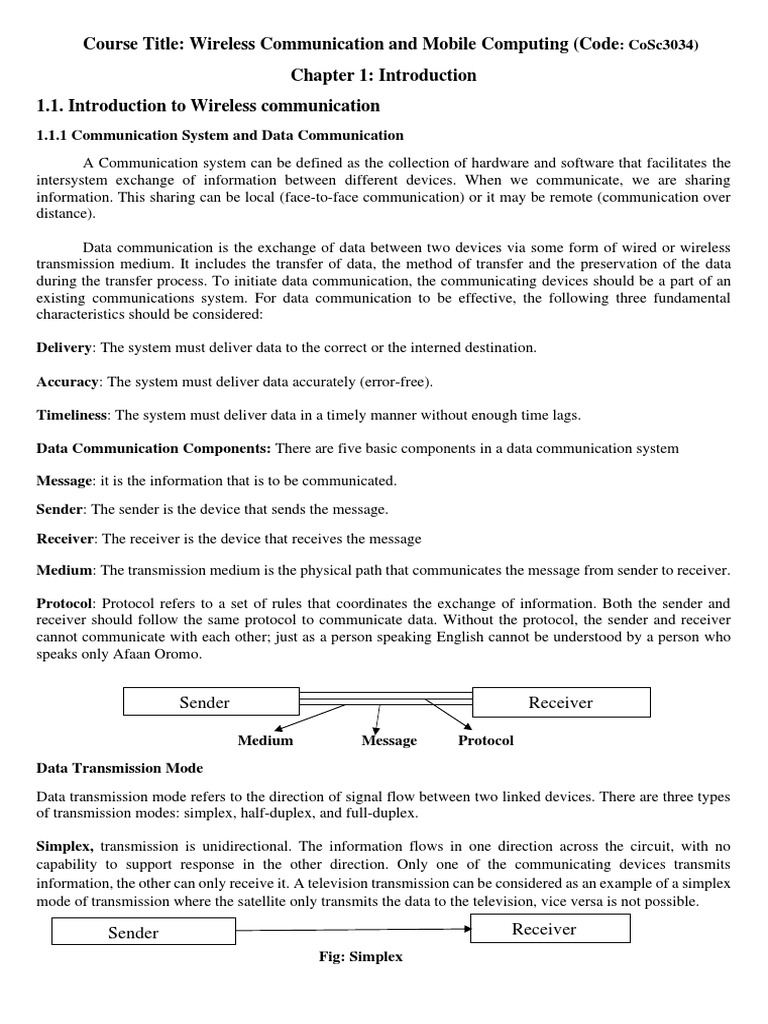 An Introduction to Wireless Communication and Mobile Computing | PDF | Transmission Medium ...