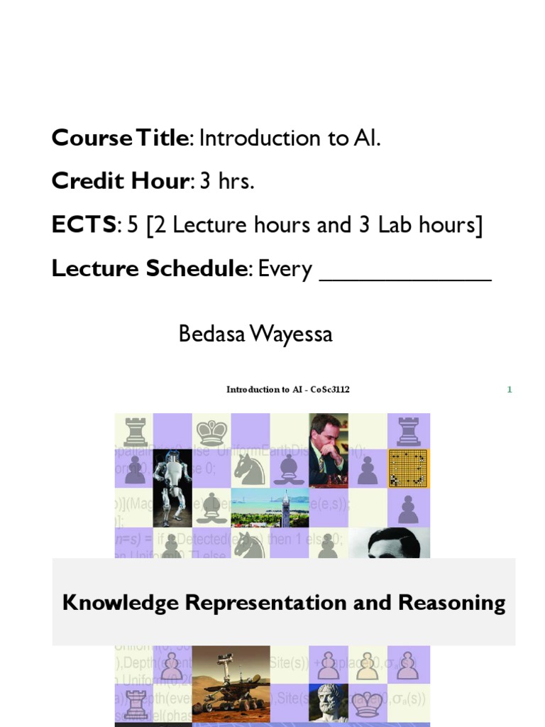 Chapter 4 Knowledge Representation and Reasoning | PDF