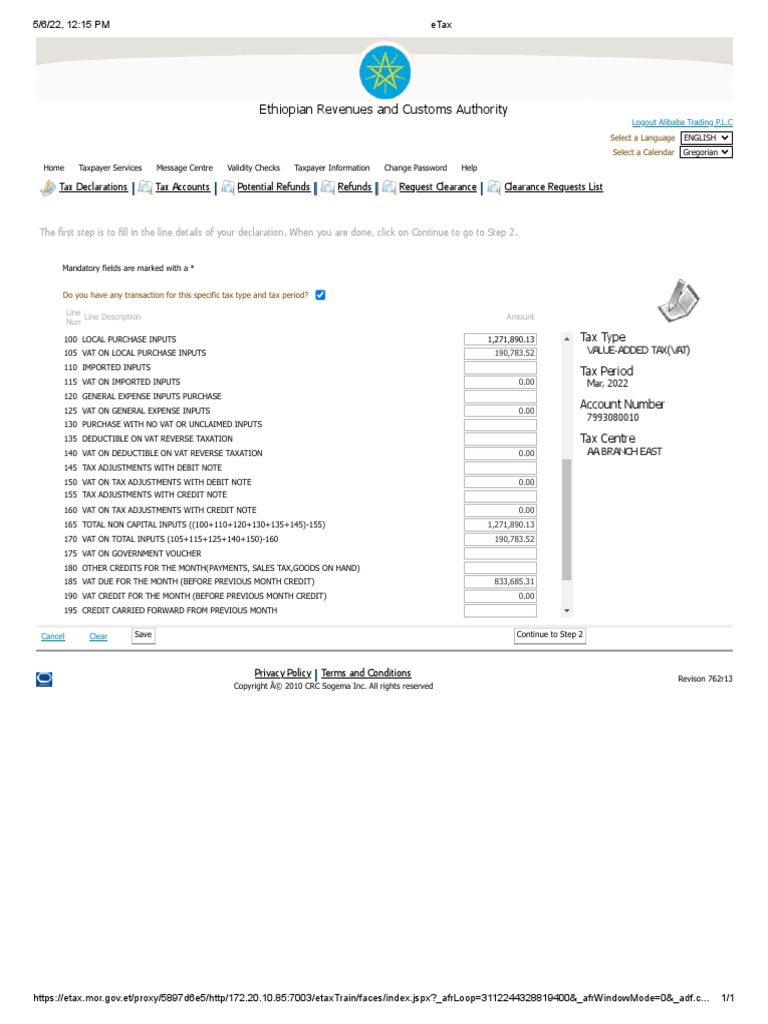 E Tax 2 | PDF | Value Added Tax | Taxes