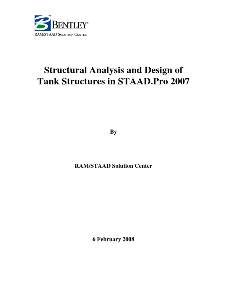 STAAD.Pro Tank Design and Analysis Guide | PDF | Cartesian Coordinate ...