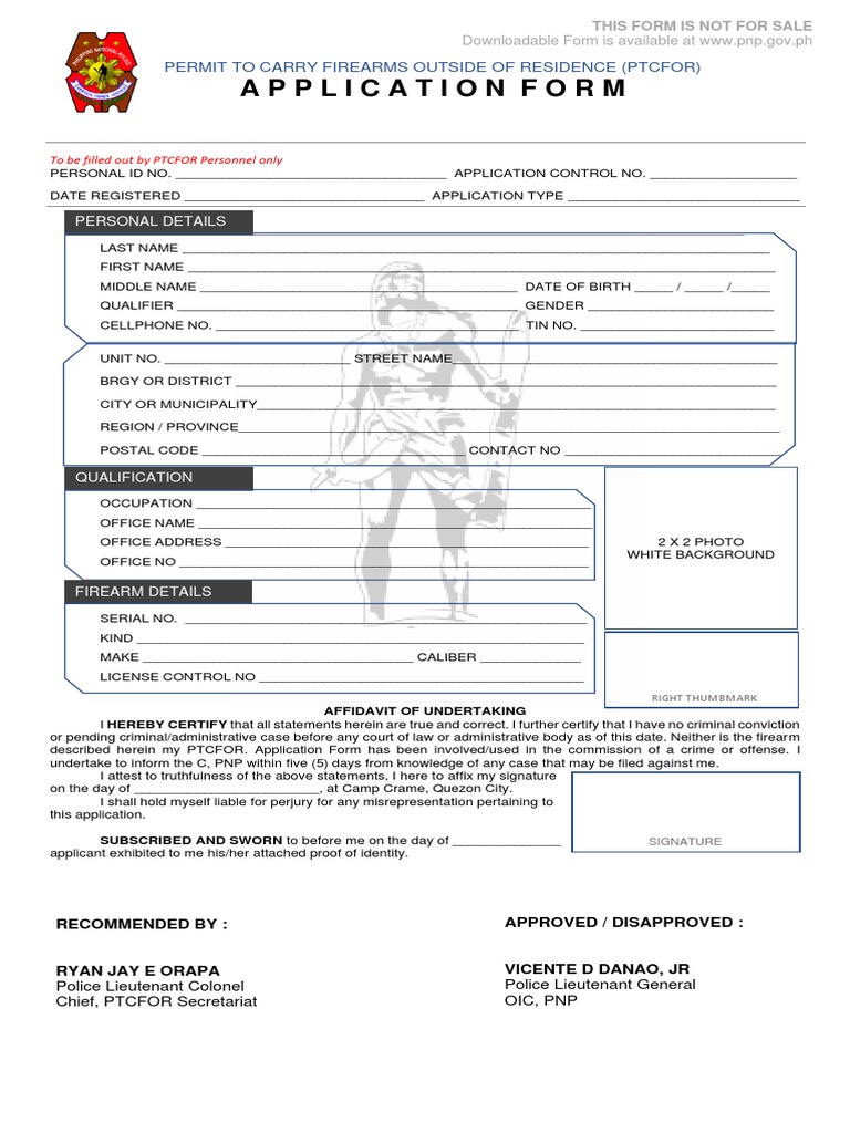 Permit To Carry Firearms Outside of Residence PTCFOR | PDF | Common Law ...