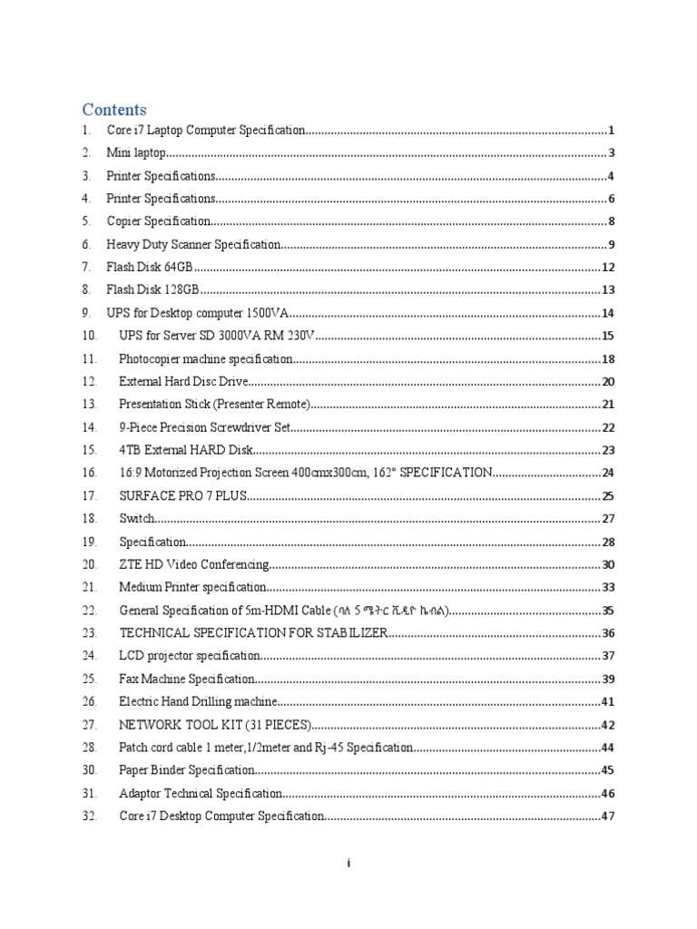ICT Equipments and Devices Specification Final | PDF | Image Scanner ...