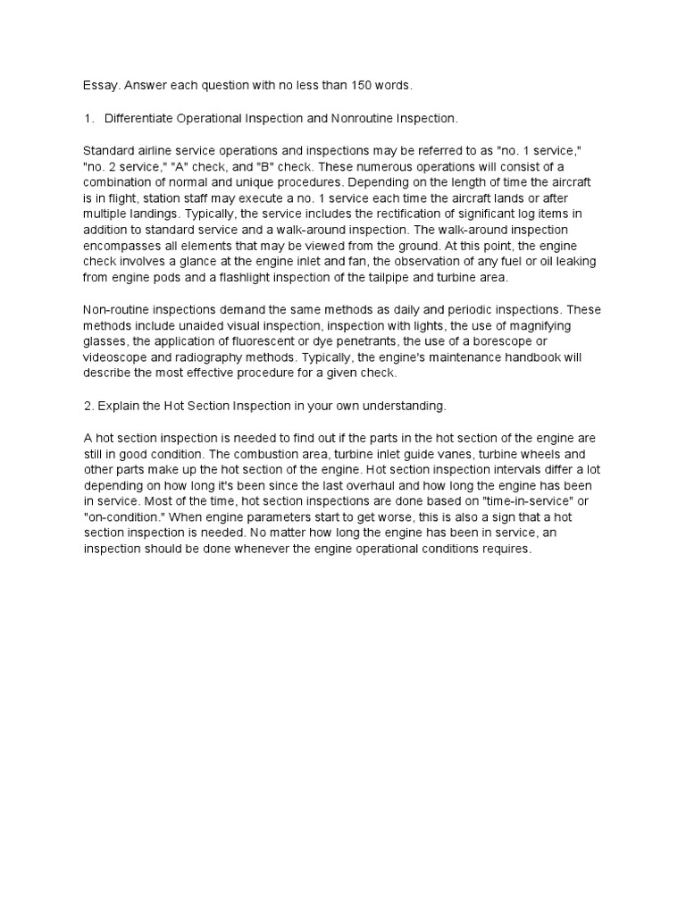 Operational Inspection and Nonroutine Inspection Notes | PDF