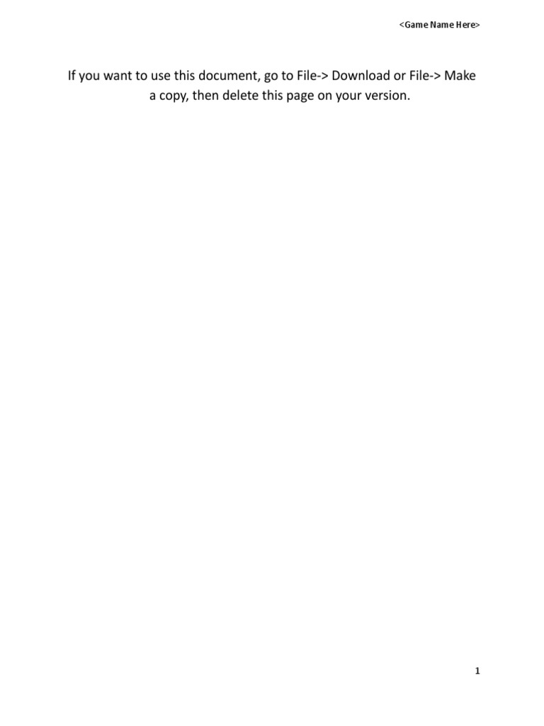 Game Design Document Template | PDF | Software | Software Development