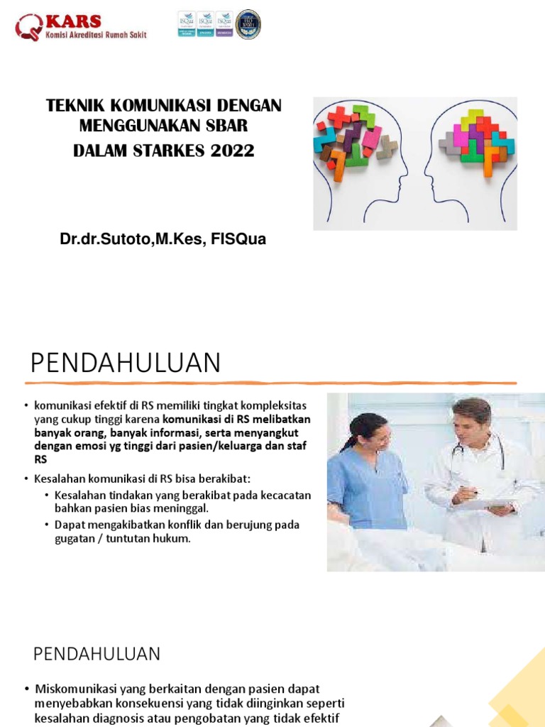 Penerapan Metode Komunikasi SBAR untuk Meningkatkan Kualitas Pelayanan ...