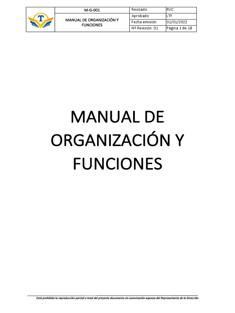 Manual de Organización y Funciones | PDF