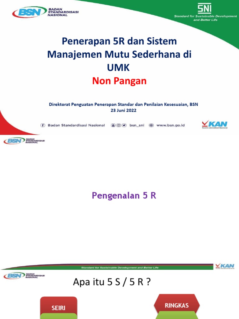 Manajemen Sederhana Dan 5R Untuk UMKM Non Pangan Tanpa Video BDG | PDF