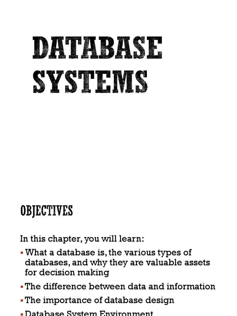 1 Database Systems W1-1-S2 @2019 | PDF | Computers