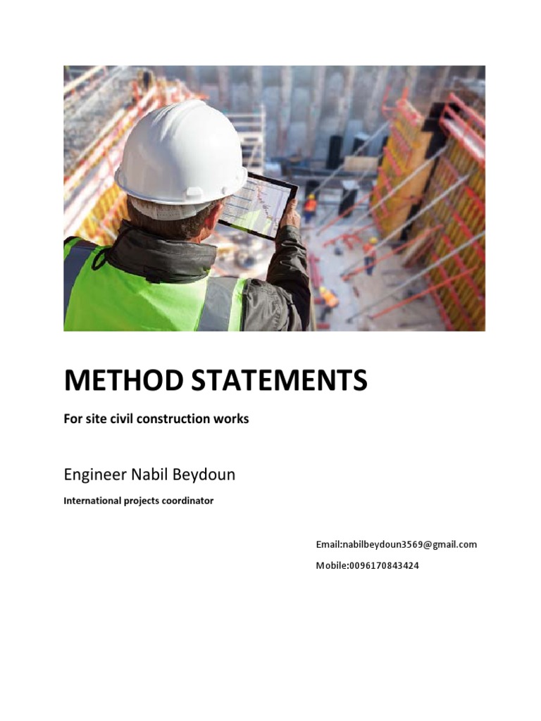 Method Statement For Site Civil Construction Works (NAB) | PDF ...
