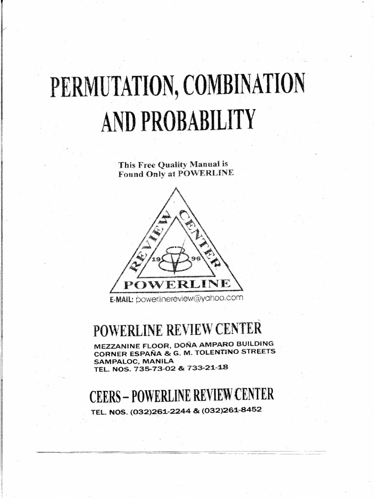 Permutations, Combinations, Probability Guide | PDF | Permutation | Probability