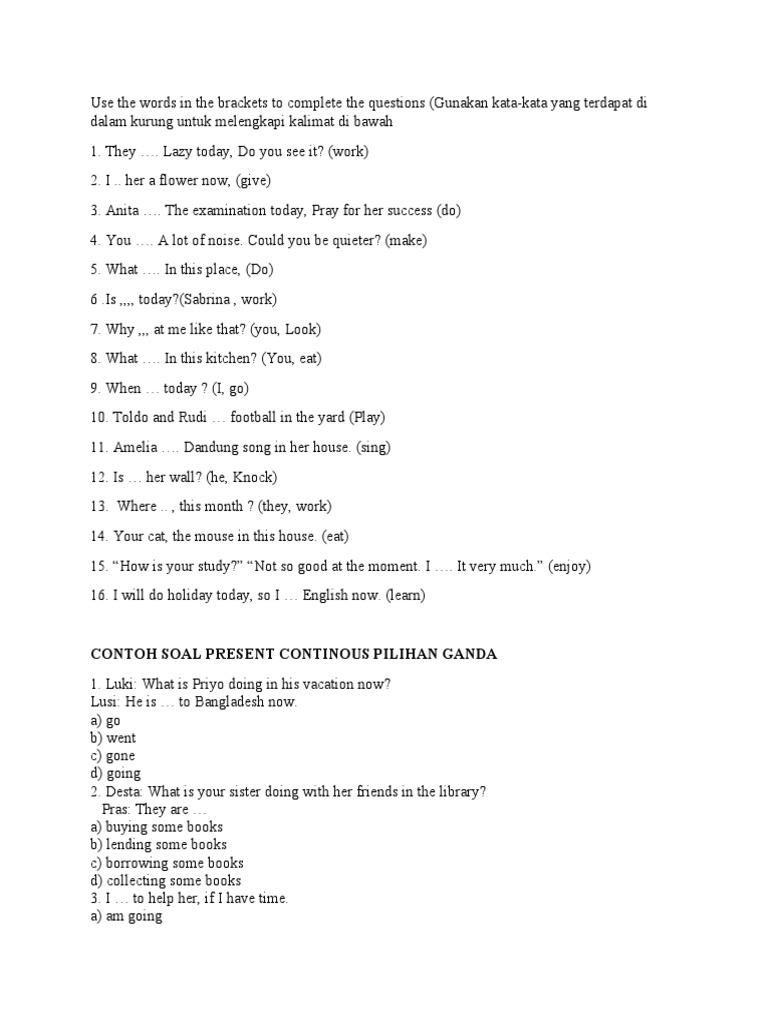 Present Continous 8 Pdf 3581