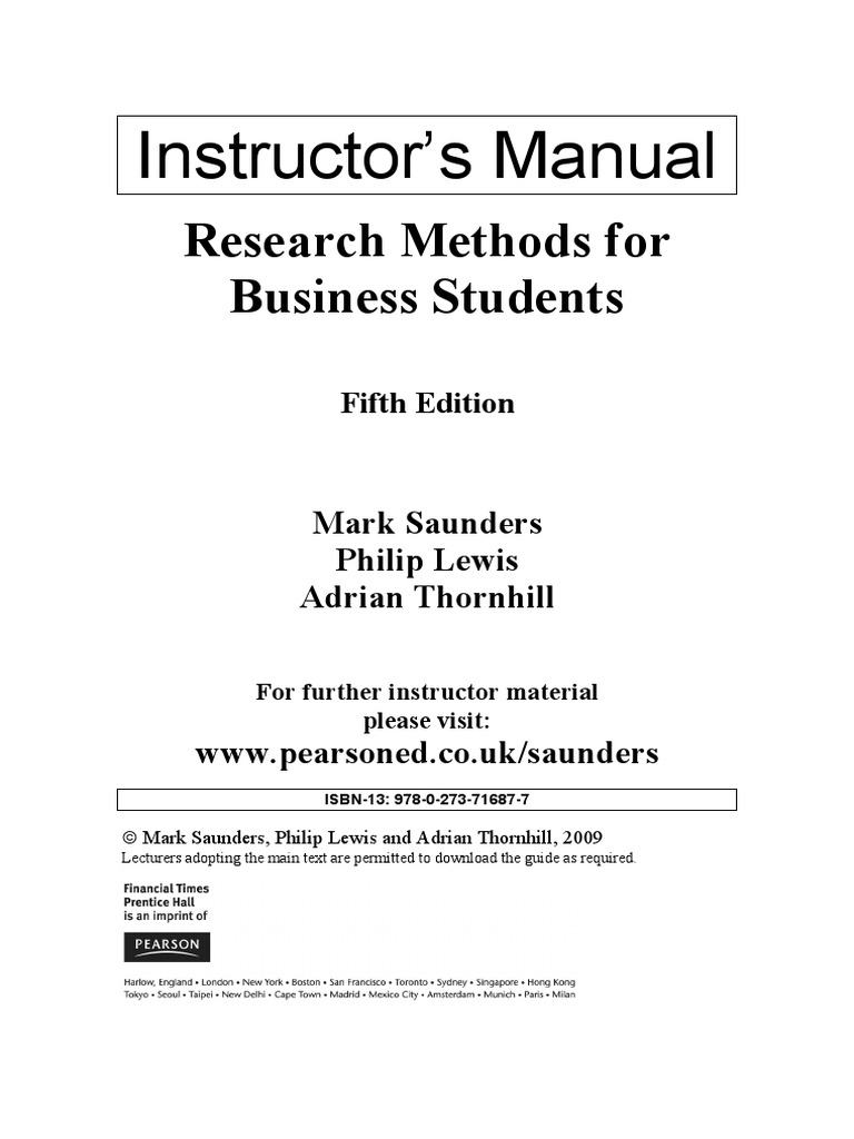 Research Methods For Business Students (Saunders) | PDF | Analysis ...