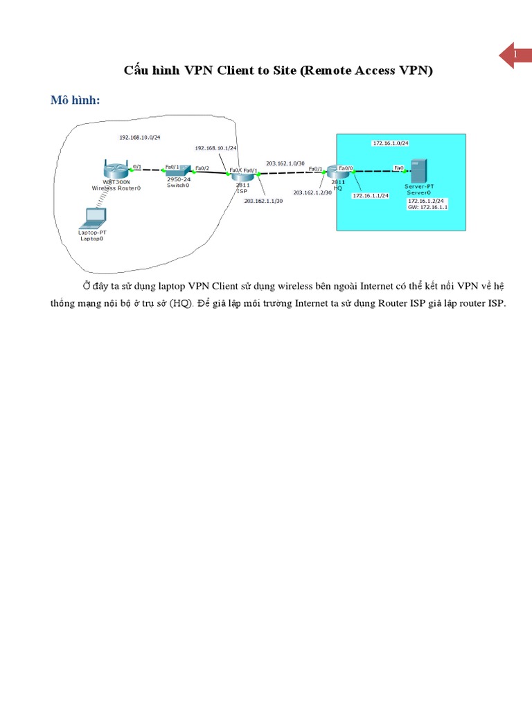 Cau Hinh VPN Client To Site | PDF
