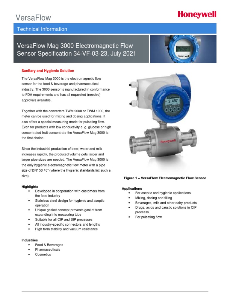 Pmt Hps 34 Vf 03 23 Mag3000 Specifications Pdf Flow Measurement Pipe Fluid Conveyance 
