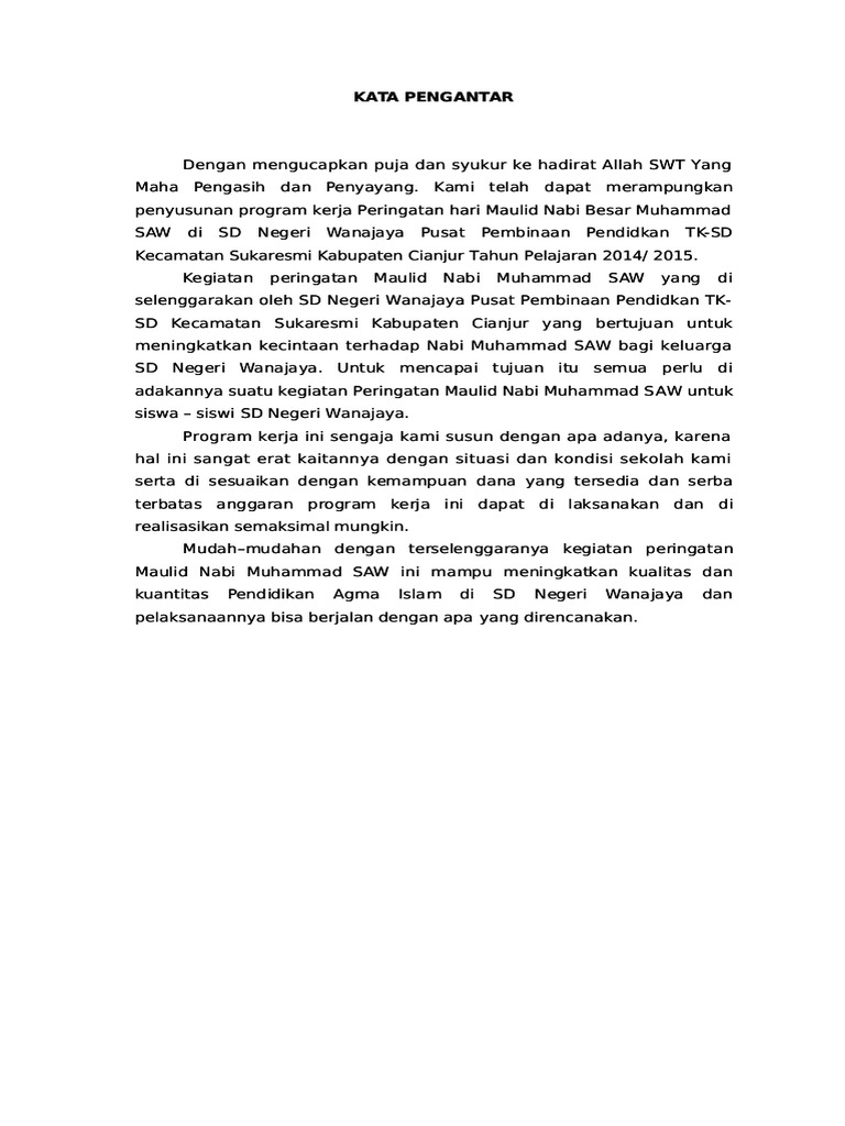 Program Peringatan Maulid Nabi SAW | PDF