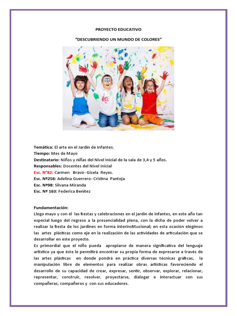 Descubriendo Un Mundo de Colores | PDF | Educación de la primera ...