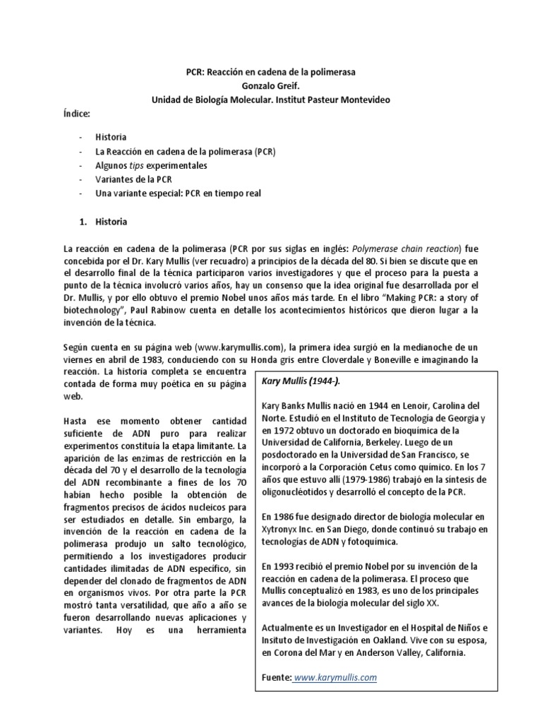 PCR Revision 2 | PDF | Reacción en cadena de la polimerasa | Primer ...