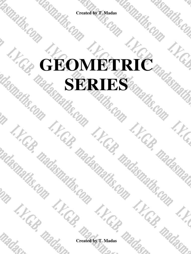 Geometric Series Worded Questions | PDF | Volume | Area