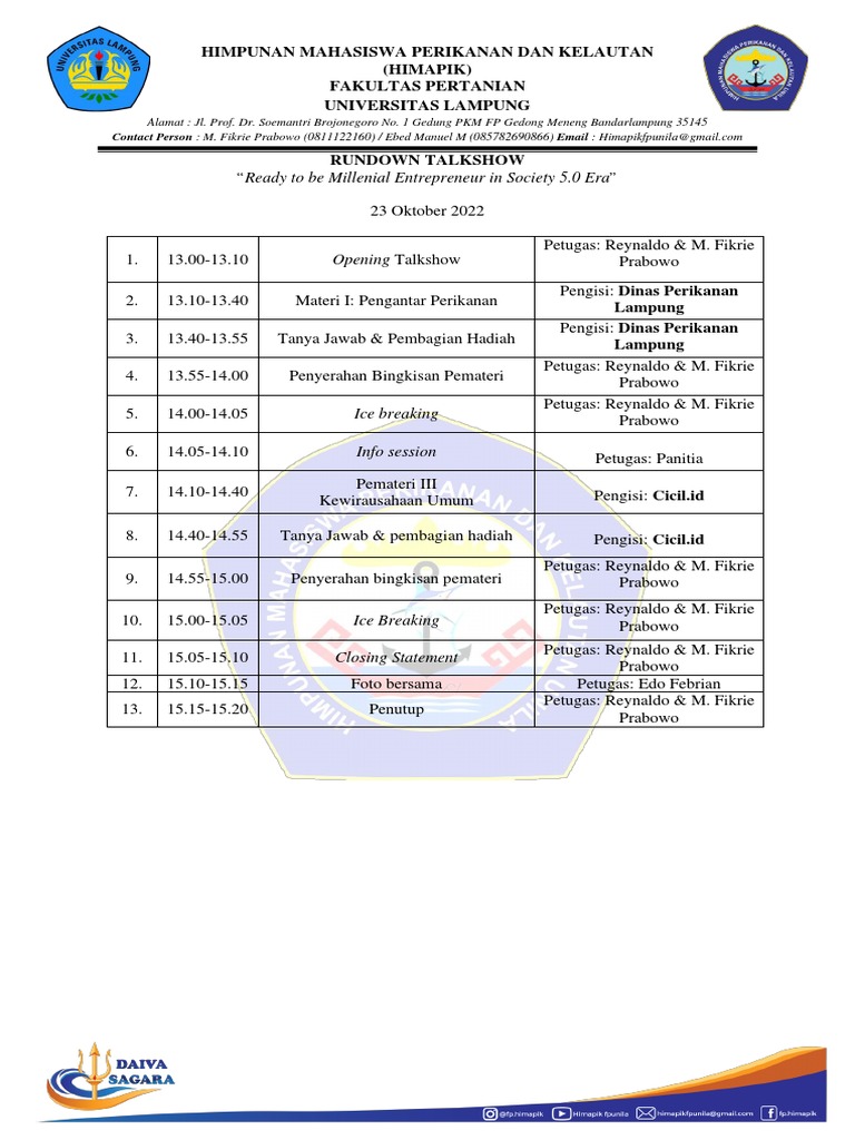 Talkshow HIMAPIK: Entrepreneur Era 5.0 | PDF