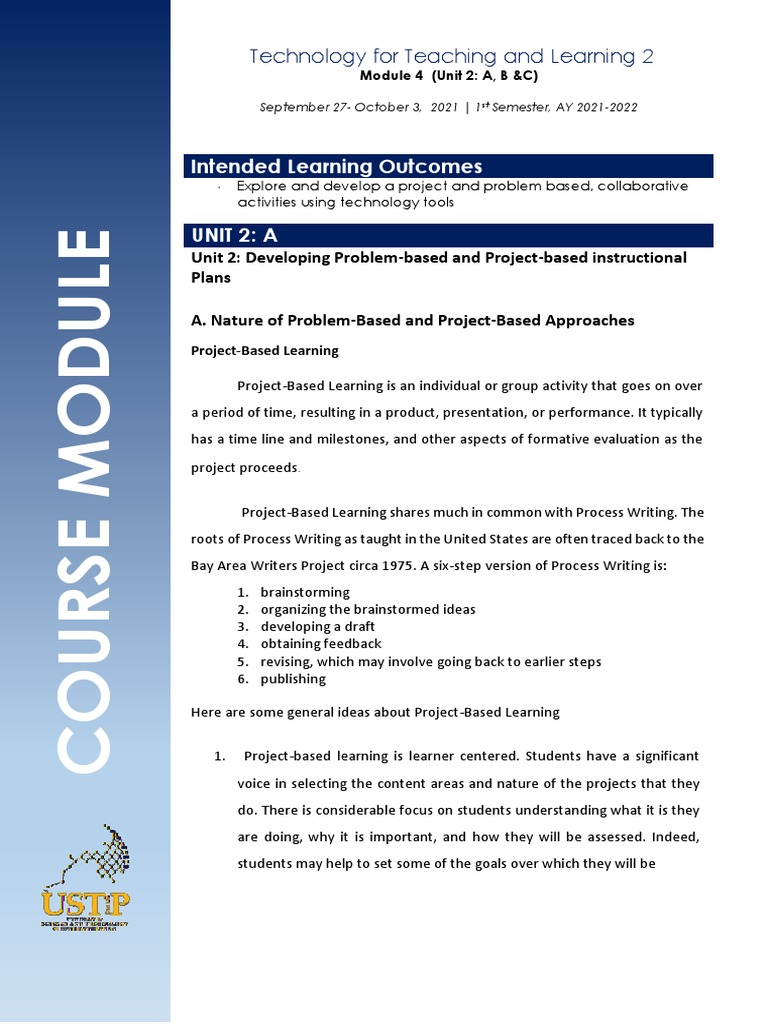 Technology for Teaching and Learning Project-Based Learning | PDF | Project Based Learning ...