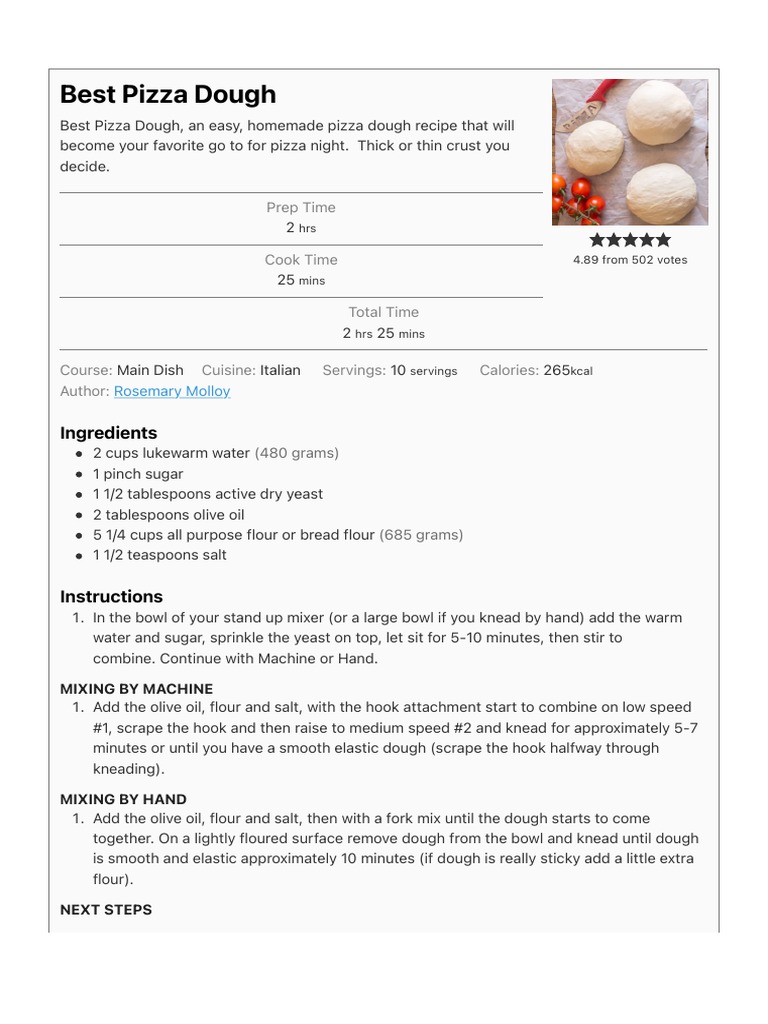 Best Pizza Dough - An Italian in My Kitchen | PDF | Pizza | Dough
