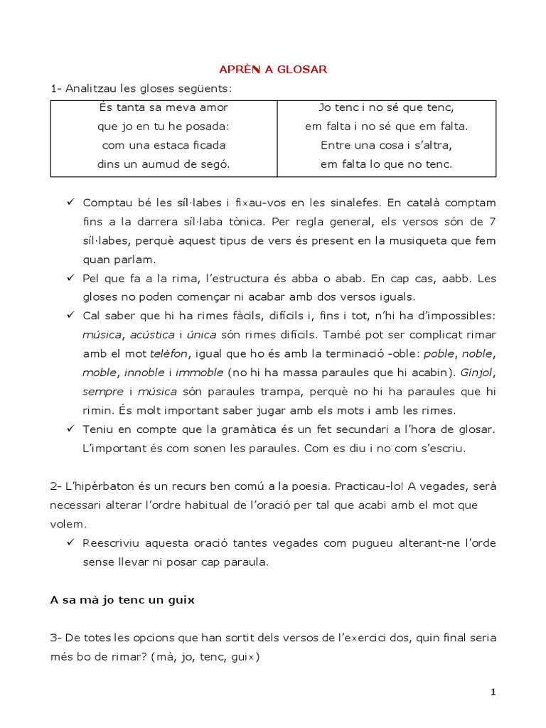 Aprèn A Glosar | PDF