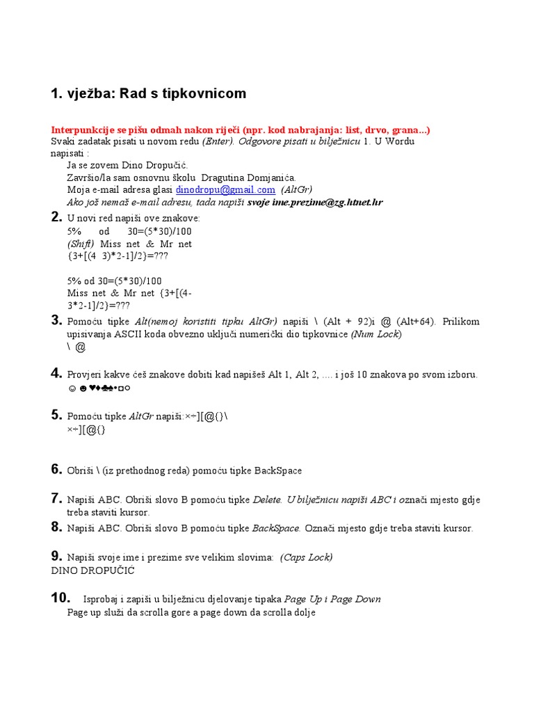 vj1 Tipkovnica | PDF