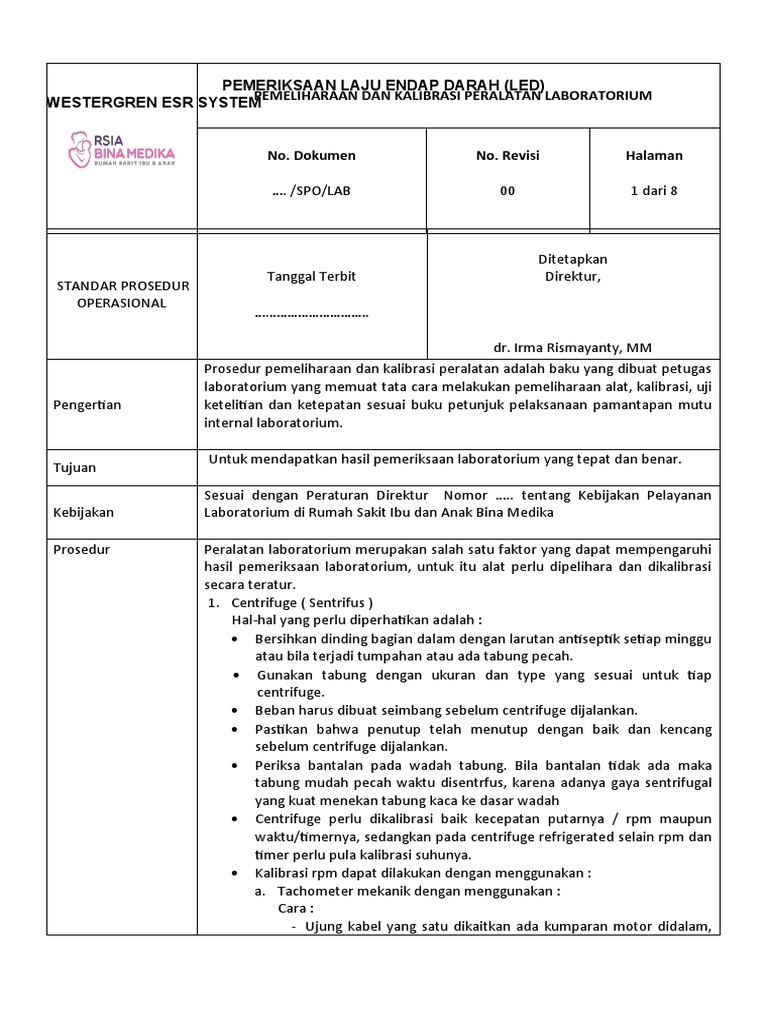 042 Spo Pemeliharaan Dan Kalibrasi Peralatan Laboratorium | PDF