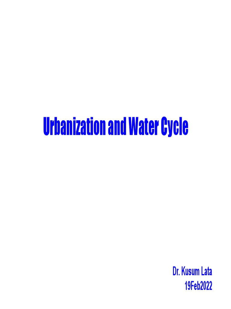 Urbanization's Impact on Water Cycle | PDF | Water Cycle | Water