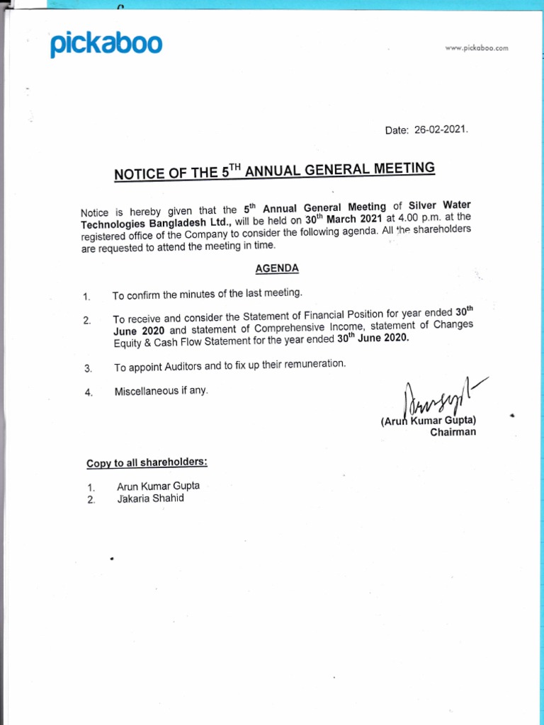 AGM Notice 26-02-2021 | PDF