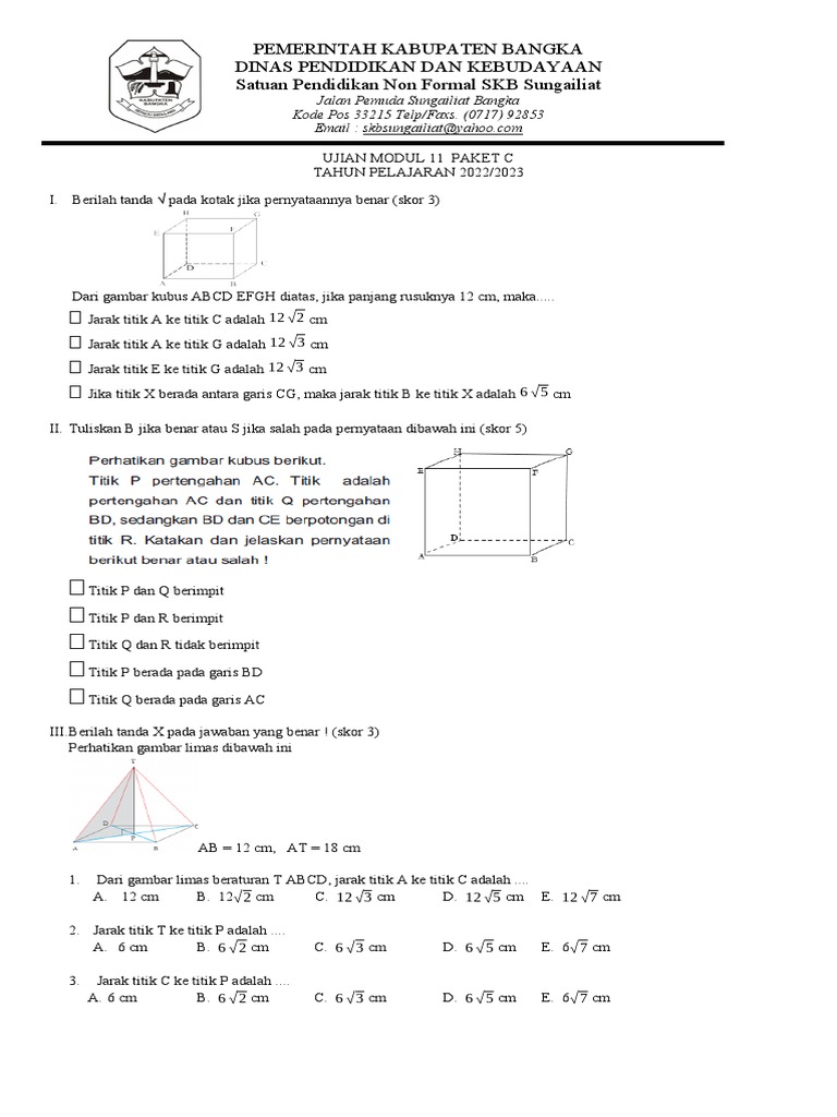 Soal Ujian Modul 11 Paket C | PDF
