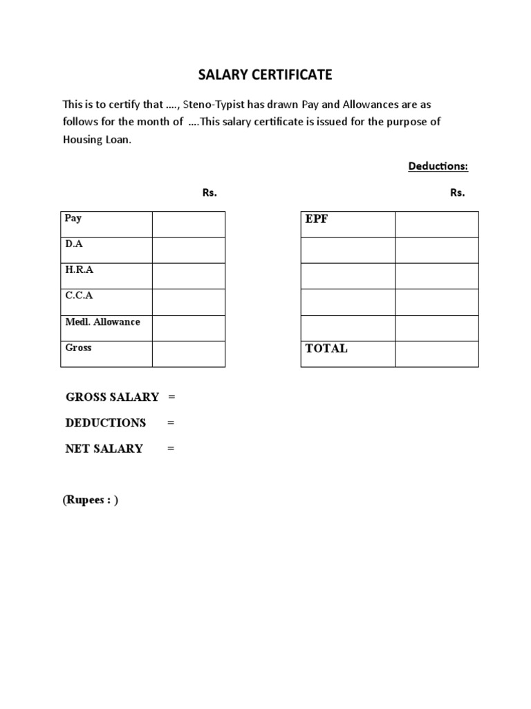 Salary Certificate | PDF | Finance & Money Management
