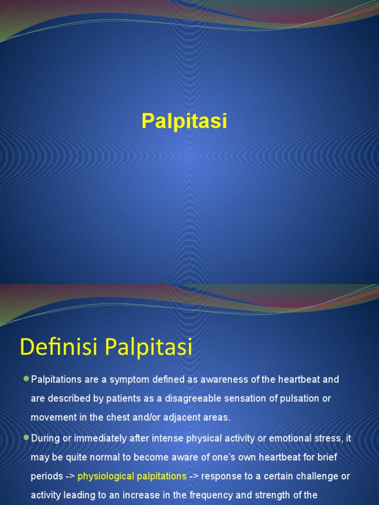 Palpitasi | PDF | Cardiovascular Physiology | Cardiovascular System