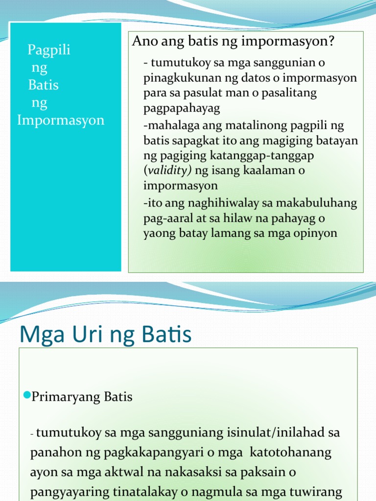 Batis NG Impormasyon | PDF