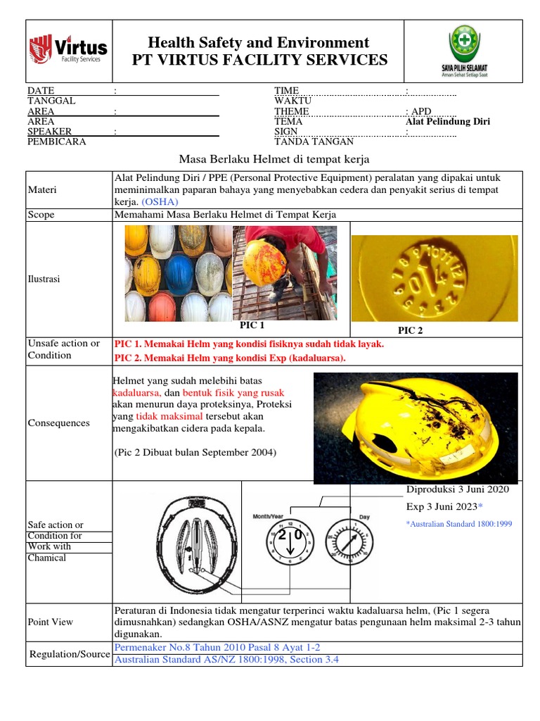 VGR 8. Masa Berlaku Helm | PDF