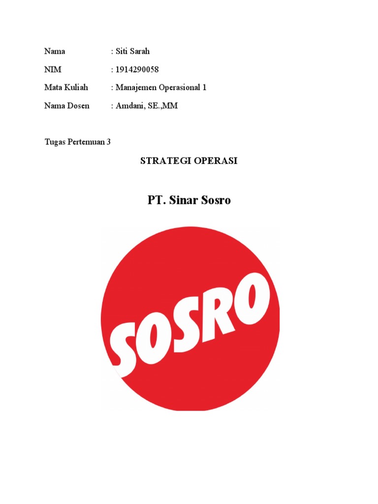 Manajemen Operasional I Tugas Pertemuan 3 | PDF