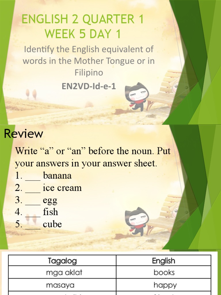 ENGLISH 2 Week 5 Day 1-4 | PDF | Language Arts & Discipline | Foreign ...