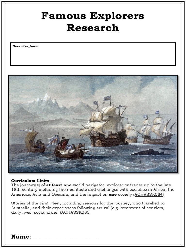 Famous Explorers Booklet | PDF | Exploration
