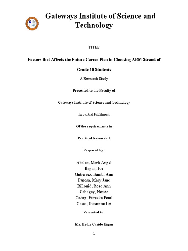 Practical Research of ABM 11 1 GROUP 9 | PDF | Survey Methodology ...