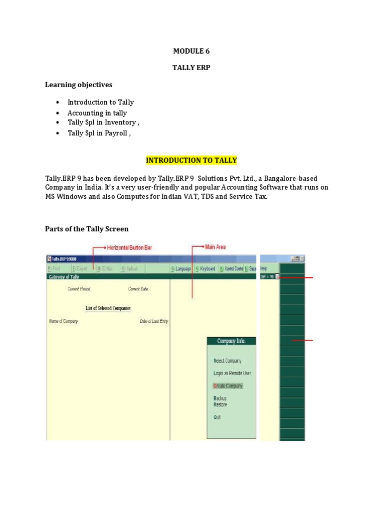 Introduction to Tally ERP 9 | PDF
