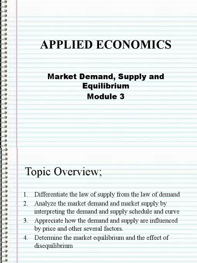 Market Demand, Supply, and Equilibrium | PDF | Supply And Demand | Supply (Economics)