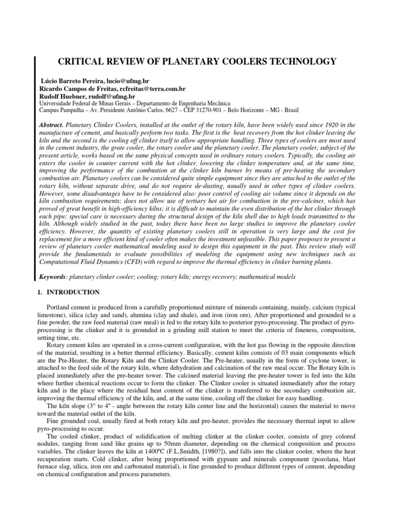 Critical Review of Planetary Coolers Technology | PDF | Heat Transfer ...