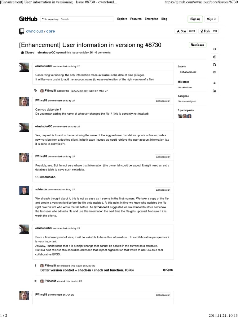 User Information in Versioning | PDF | Computer File | Version Control