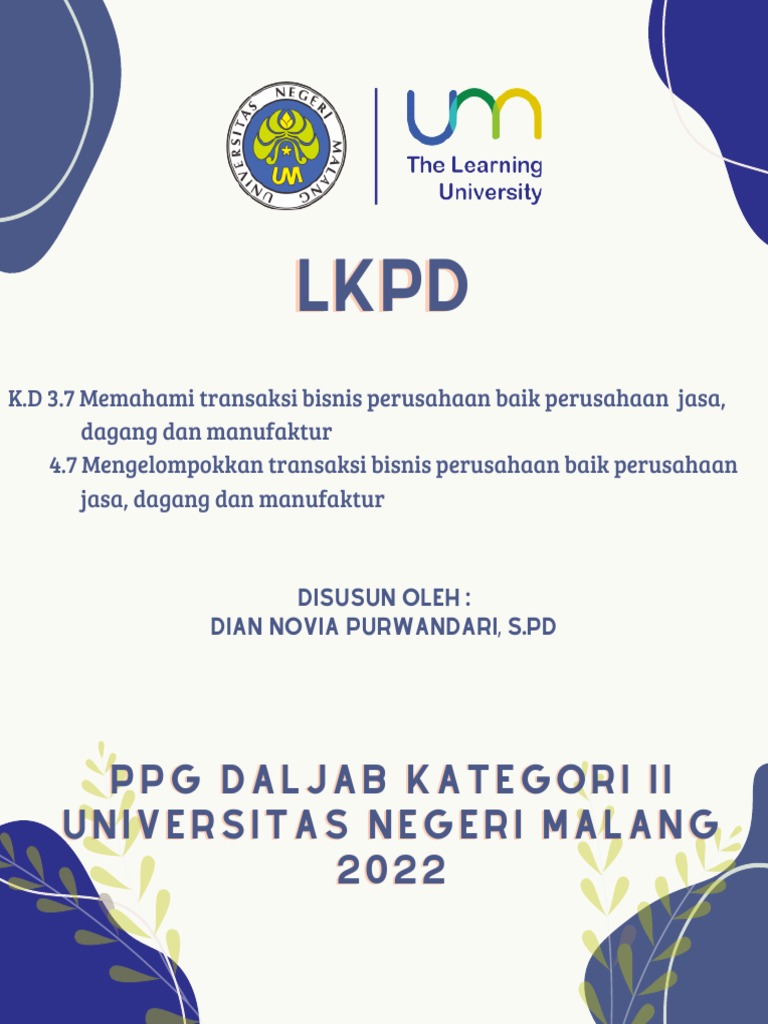 LKPD K.D 3.7 Transaksi Perusahaan Jasa, Dagang Dan Manufaktur | PDF