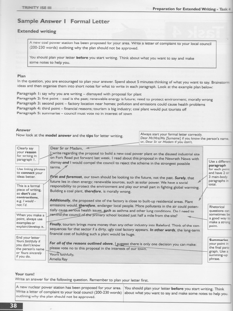 Writing Task 4 Formal Letter | PDF