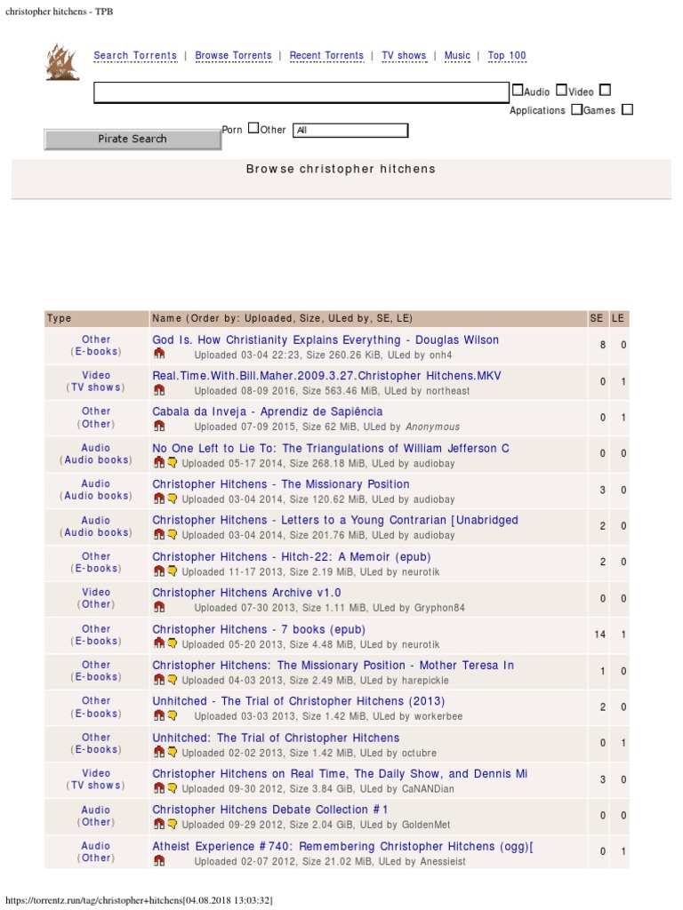 Christopher Hitchens - TPB | PDF