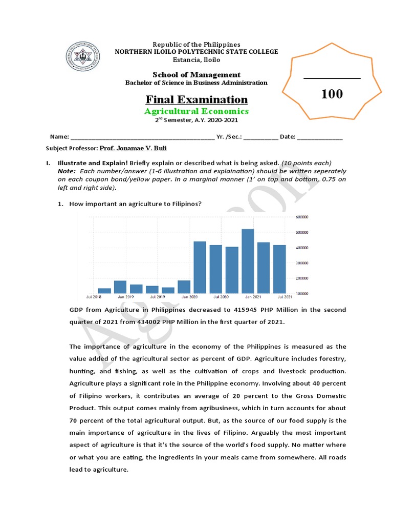 MODULAR Final EXAM in Agricultural Economics | PDF | Supply And Demand ... MODULAR Final EXAM in Agricultural Economics | PDF | Supply And Demand ...
