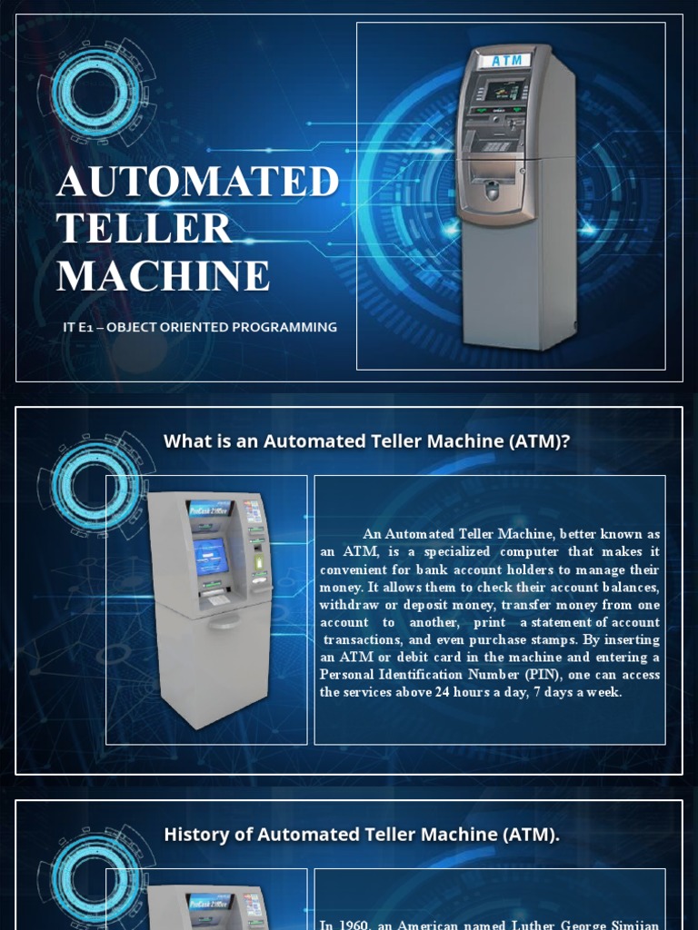 Automated Teller Machine | PDF | Automated Teller Machine | Transaction ...