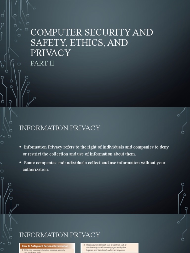 Computer Security and Safety, Ethics, and | PDF