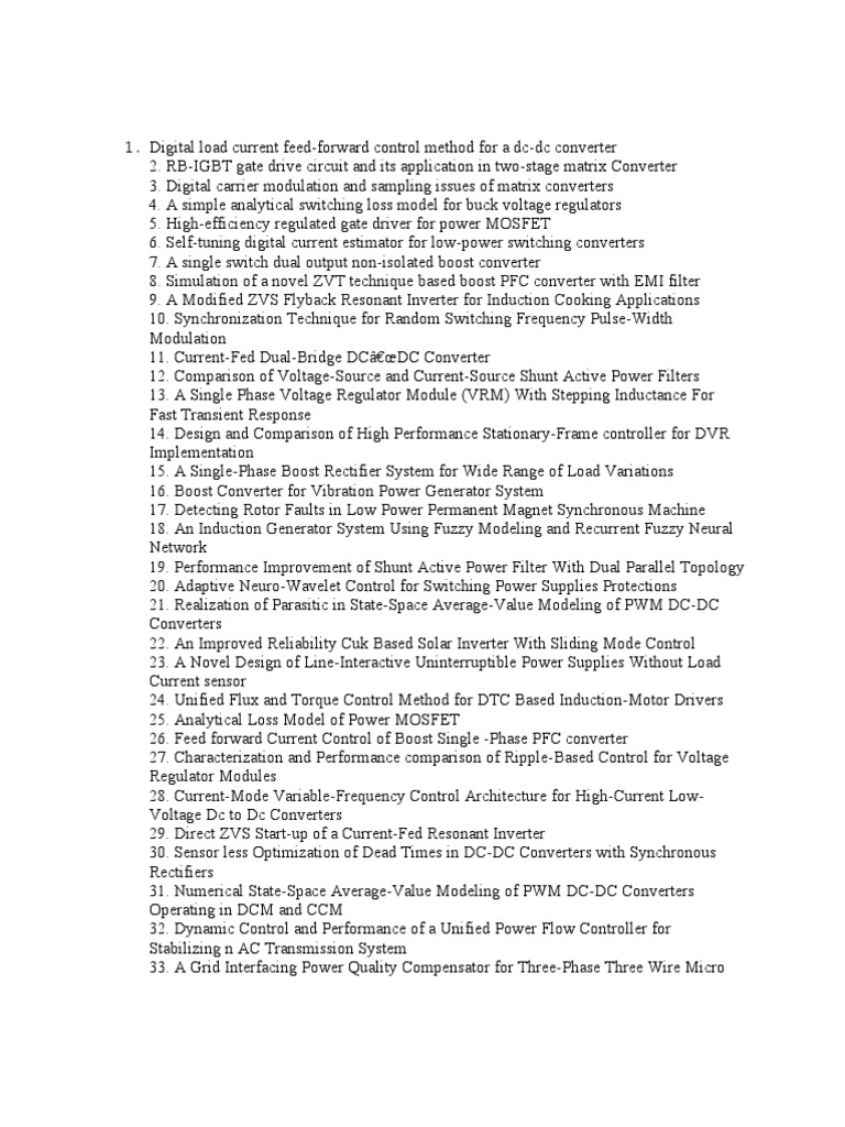 Matlab Project Ideas | PDF | Power Electronics | Power Inverter